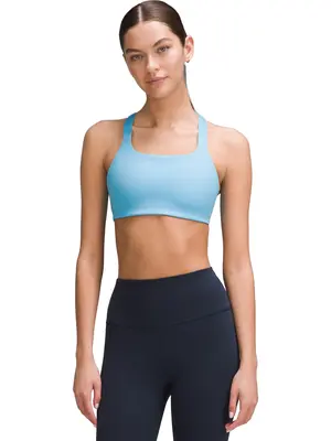 Lululemon Ultralu Square-neck Workout Bra Kayak Blue Light