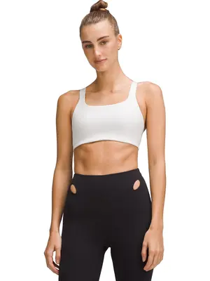 Lululemon Ultralu Square-neck Workout Bra Light Vapor