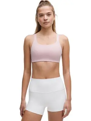 Lululemon Ultralu Square-neck Workout Bra Pink Haze