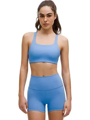 Lululemon Ultralu Square-neck Workout Bra Pool Party