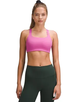 Lululemon Ultralu Square-neck Workout Bra Pow Pink Tone