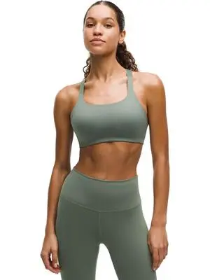 Lululemon Ultralu Square-neck Workout Bra - Willow Leaf