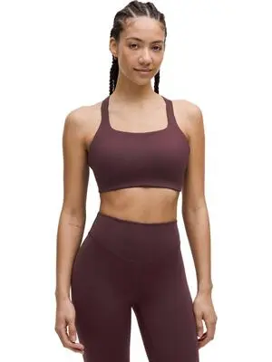 Lululemon Ultralu Square-neck Workout Bra Goodnight Plum
