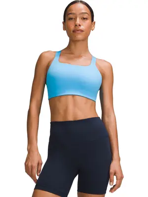 Lululemon Ultralu Square-neck Workout Bra Kayak Blue Light