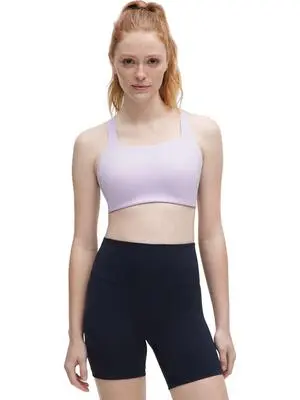 Lululemon Ultralu Square-neck Workout Bra Lavender Frost