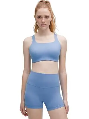 Lululemon Ultralu Square-neck Workout Bra Pool Party