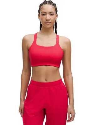 Lululemon Ultralu Square-neck Workout Bra Red Glow