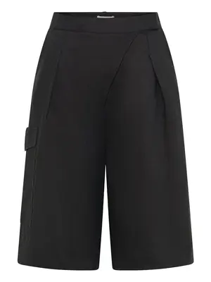 NICHOLAS Imani Overlapped Bermuda Shorts - Black