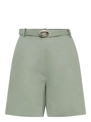 NICHOLAS Lavinia Linen Shorts - Green