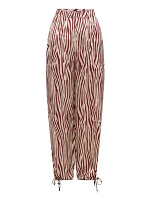 NICHOLAS Nori Ankle-cuff Silk Pants - Neutrals