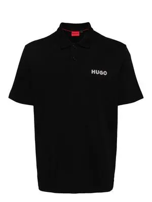 Hugo Drocholo Cotton Polo Shirt - Black