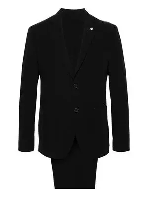 LUIGI BIANCHI MANTOVA Single-breasted Stretch Suit - Black