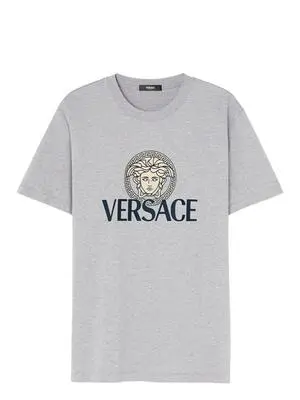 Versace Medusa Logo-print T-shirt - Grey
