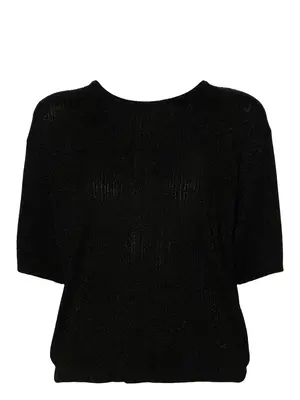 Jacob Cohen Twisted Ribbed-knit T-shirt - Black