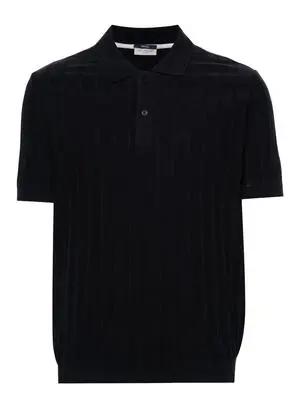 Paul & Shark Ribbed Fine-knit Polo Shirt - Blue