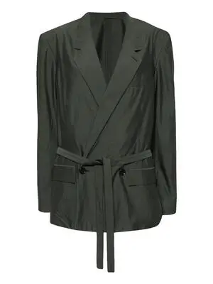 LEMAIRE Double-breasted Belted Blazer - Grey