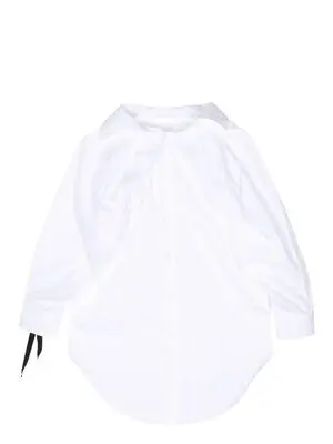 MARINA YEE Draped Cotton-poplin Shirt - White