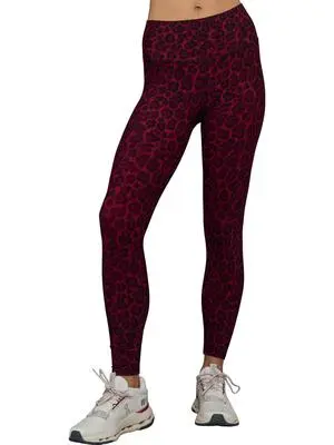 Carbon38 High Rise Legging In Melt - Red Leopard