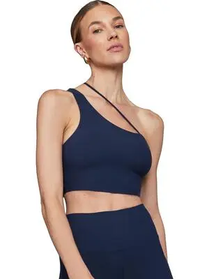 Carbon38 One Shoulder Convertible Bra Top In Melt - Navy Blazer