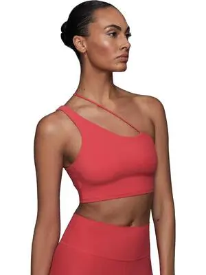 Carbon38 One Shoulder Convertible Bra Top In Melt - Tomato