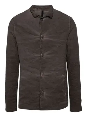 POÈME BOHÉMIEN Single-breasted Crinkled Shirt Jacket - Brown