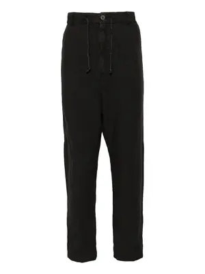 POÈME BOHÉMIEN Linen Straight Trousers - Grey