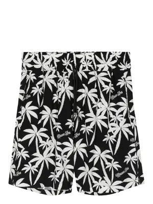 MAUNA KEA Palm Tree-print Track Shorts - Black