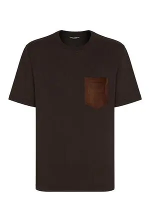 Dolce & Gabbana Logo-stamp Cotton T-shirt - Brown