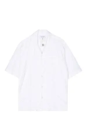 MARINE SERRE Lace-detail Cotton Shirt - White