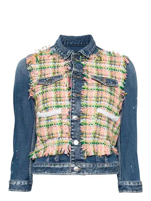 Dsquared2 Paint-splatter Panelled Denim Jacket - Blue