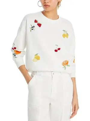 Aqua Aqua Fruit Embroidered Sweatshirt White
