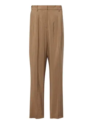 JOSEPH Joseph Pleated Silk-Blend Twill Straight Pants