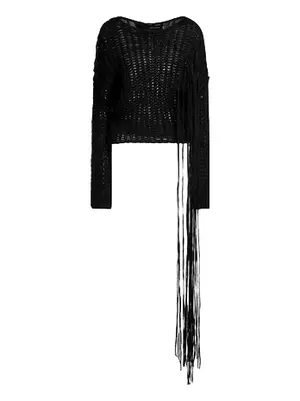 Isabel Benenato Crewneck Medium Knit Sweater - Black