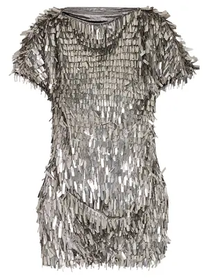 Isabel Marant Carla Embellished Mini Dress - Silver