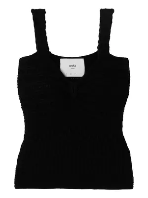 Arch4 Jodie Knotted Cable-knit Top - Black
