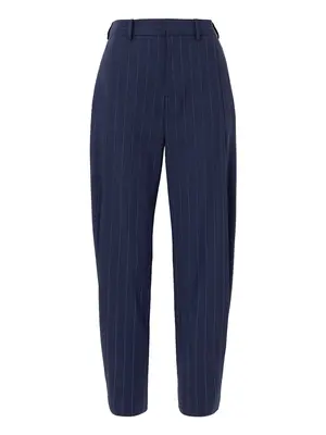 Ralph Lauren Ralph Lauren Collection Cassidy Striped Wool-Twill Pants Blue