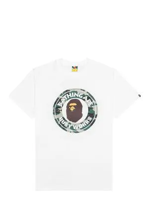 A BATHING APE Woodland Camo Busy Works Tee - White
