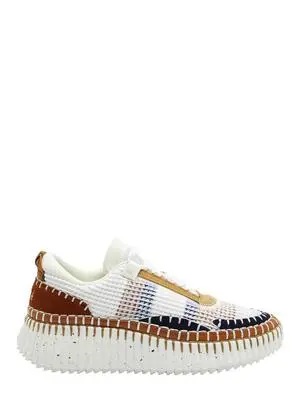 Chloé Chloé Nama Panelled Knitted Sneakers Red