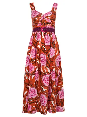 Diane Von Furstenberg Elisa Floral-print Cotton-blend Midi Dress - Multicoloured