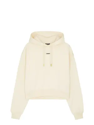 Jacquemus Le Hoodie Gros Grain Cotton Sweatshirt - Beige