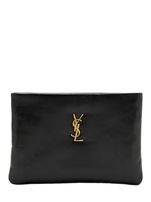 Saint Laurent Calypso Small Patent Leather Pouch - Black