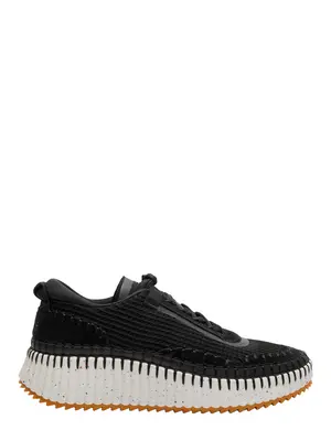 Chloé Nama Panelled Recycled Mesh Sneakers - Black