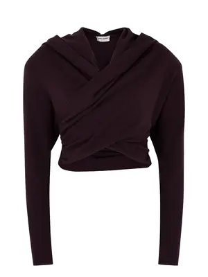 SAINT LAURENT Saint Laurent Hooded Wool Top