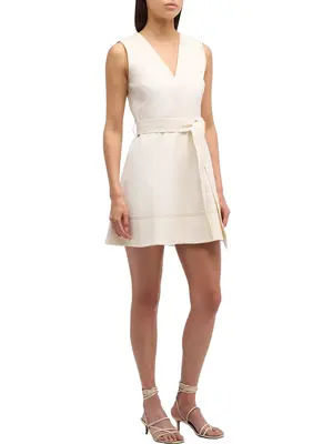 Tanya Taylor Reina Sleeveless Mini Dress - Chalk