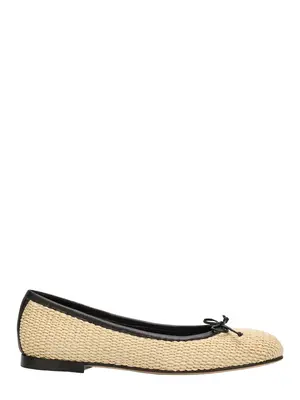 Manolo Blahnik Veralli Woven Ballerina Flats - Khaki