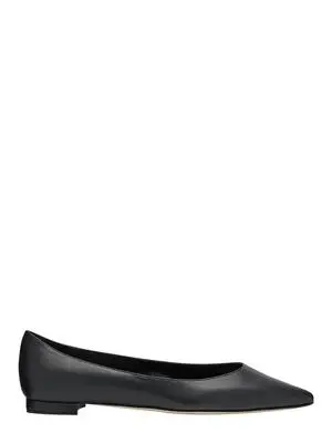 Manolo Blahnik Gala Lambskin Ballerina Flats - Black