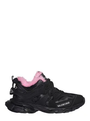 Balenciaga Track Fake Fur Sneakers Black/pink