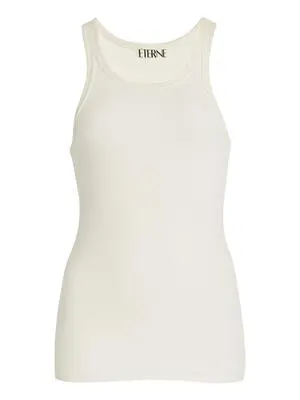 Eterne High-neck Fitted Tank Top - Ivory