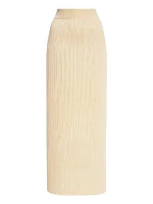 JIL SANDER Ribbed-knit Midi Skirt - Neutral