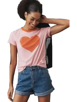 LETLUV Heart Ringer Tee Pink